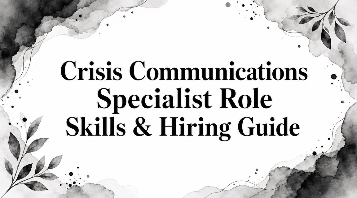 Crisis Communications Specialist Role Skills & Hiring Guide